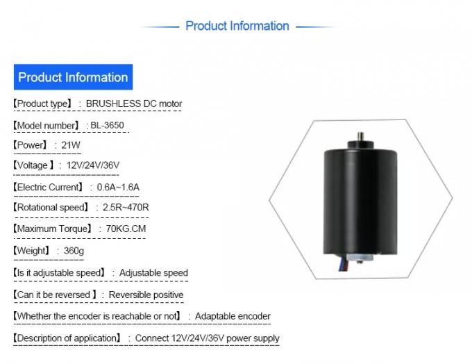 5000rpm High Speed 3660 Bldc Deceleration Motor 36V 3650 Brushless Gear ...